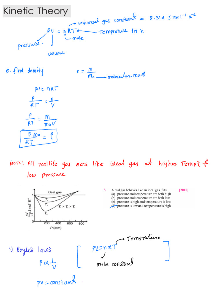 Kinetic Theory of Gas | PDF