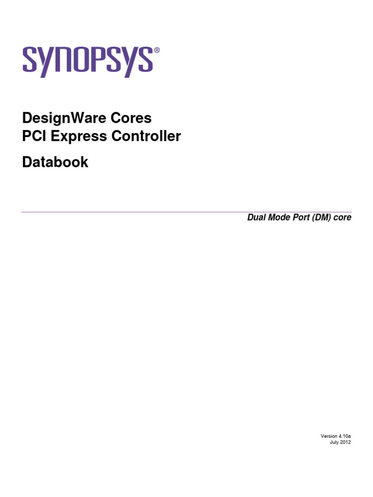 DWC Pcie DM Databook 4.10a 2012 | PDF | Computer Engineering | Computing