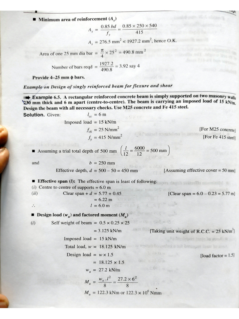 Numerical R C C Beam Design Pdf