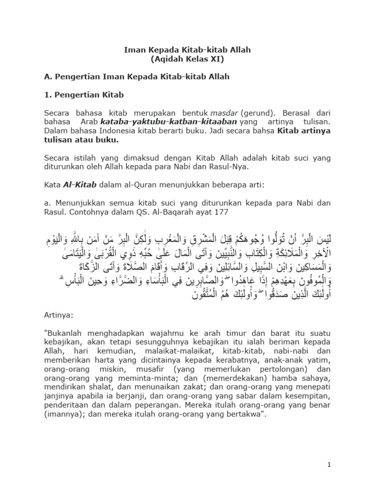 Iman kepada Kitab-kitab Allah dalam Islam | PDF