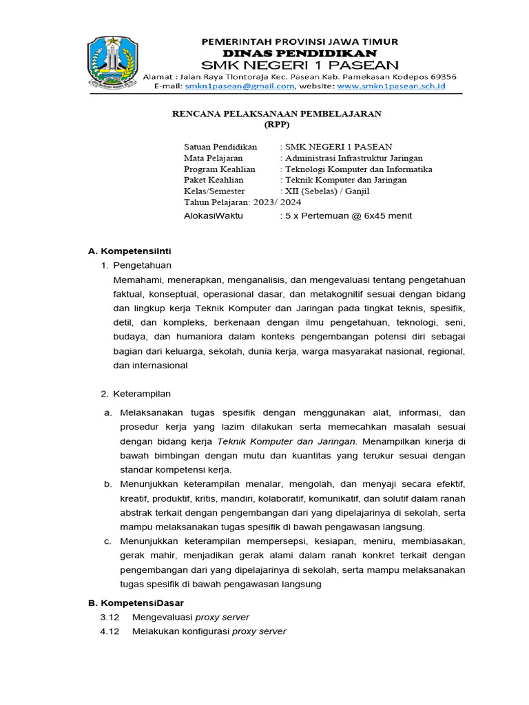 RPP AIJ KD 3.12 Proxy | PDF | Komputer