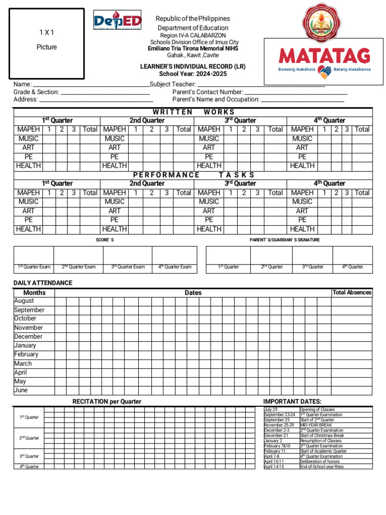 Student Performance Record 2024-25 | PDF