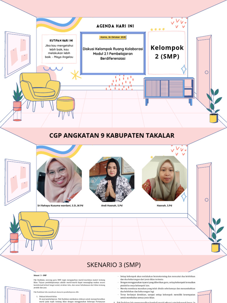 Diskusi Kelompok Ruang Kolaborasi Modul 2.1 Pembelajaran Berdiferensiasi - KLP 2 - Andi Hasnah ...