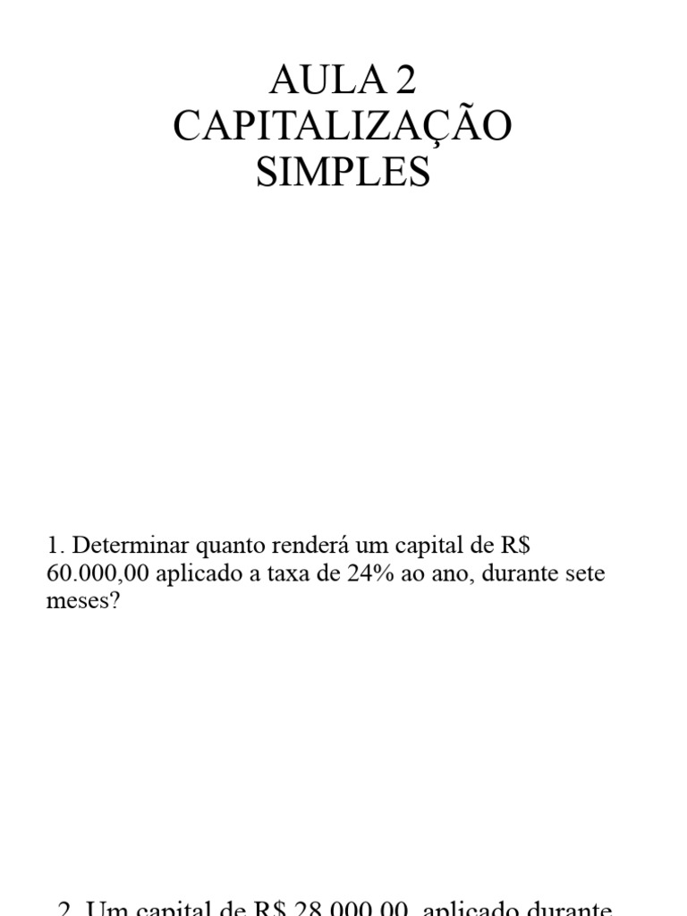 Aula 02 Juros Simples 2 | PDF | Juros | Bancos