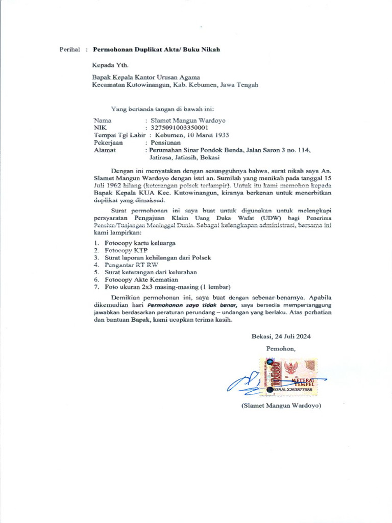 Dokumen Duplikat Surat Nikah | PDF