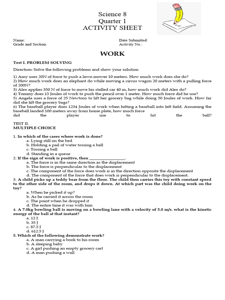 Science 8 ACITIVITY SHEET 3 | PDF | Force | Physical Phenomena