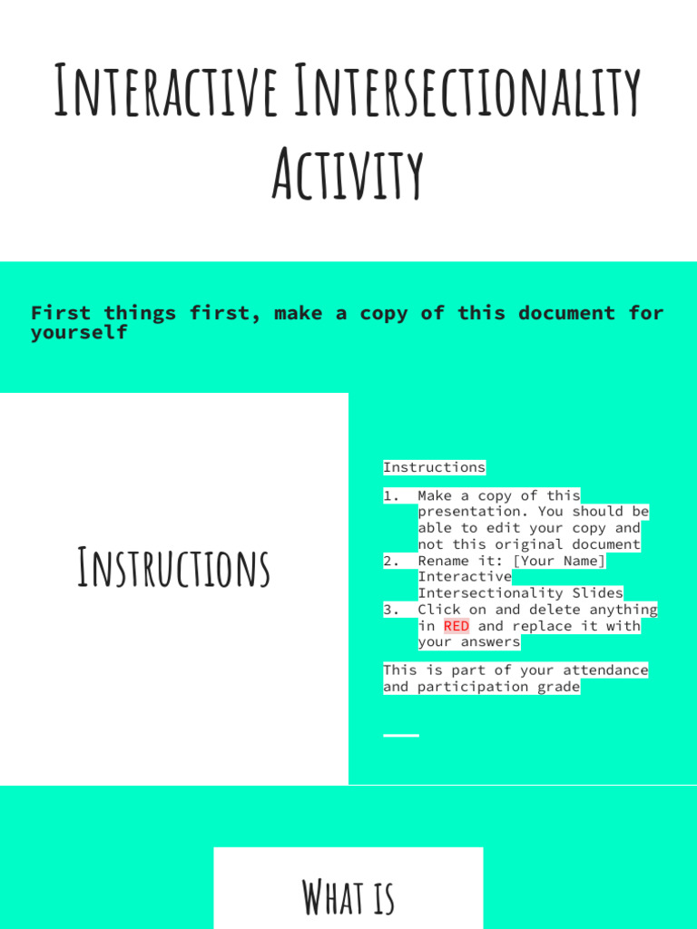 Intersectionality Lesson and Activity | PDF | Intersectionality | Gender