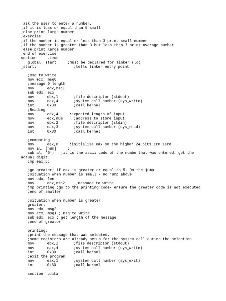4a-Control Flow Selection - Asm | PDF | Computers