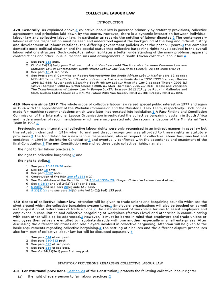 (LAWSA) Collective Labour Law | PDF | Trade Union | Employment