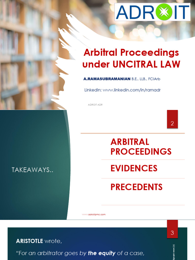 Arbitral Proceeding Under UNCITRAL LAW | PDF | Evidence (Law) | Burden Of Proof (Law)