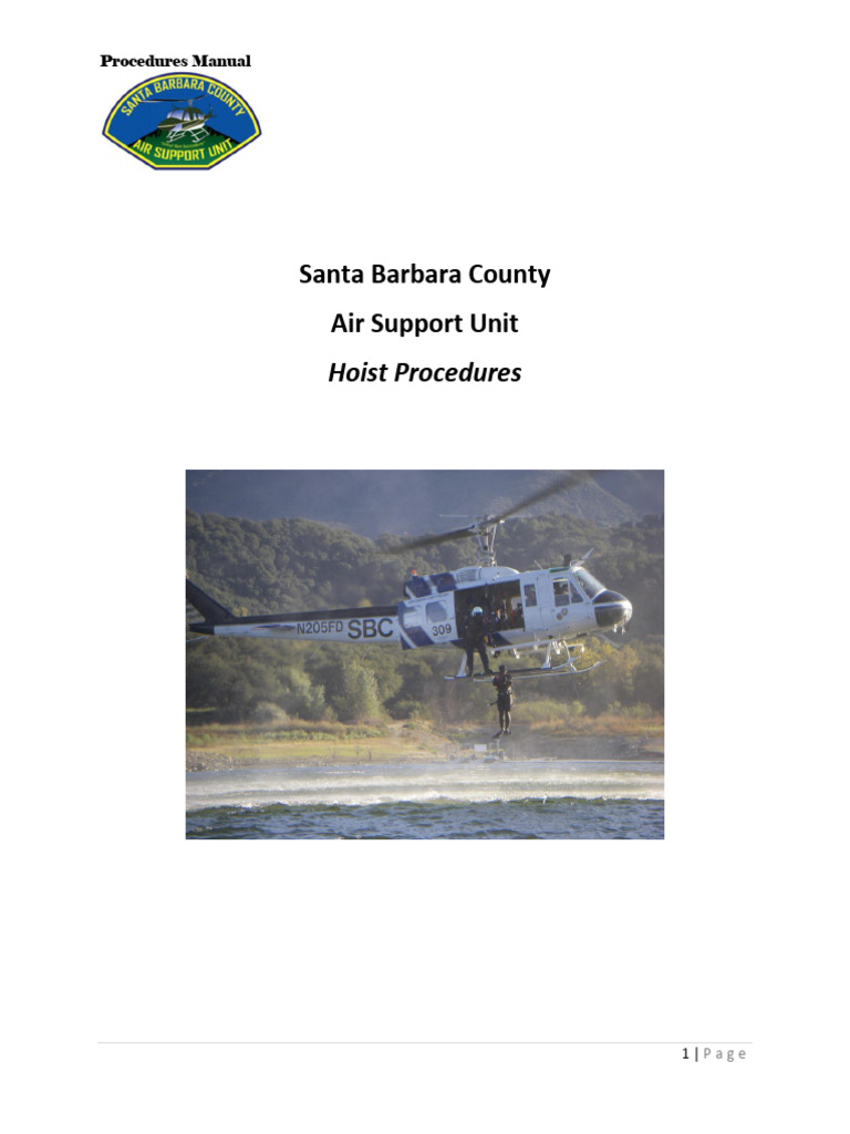 ASU Hoisting Procedures Manual Final | PDF | Helicopter | Hand