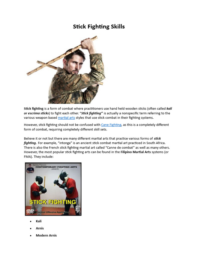 Stick Fighting Skills | PDF