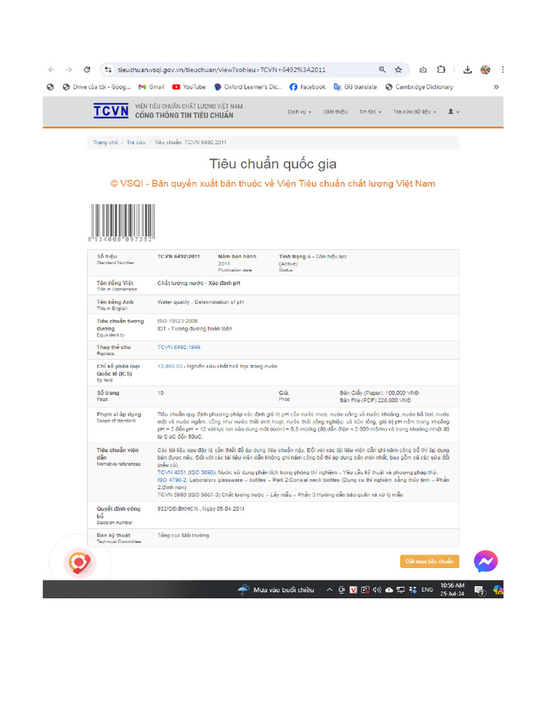 30.TCVN-6492-2011 (Xác định-pH) | PDF