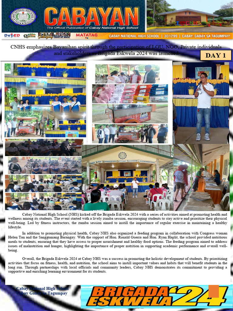 brigada eskwela newsletter sy 2024-2025 | PDF | Literacy | Behavior ...