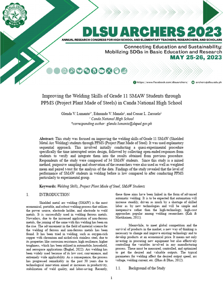 Enhancing Welding Skills in SMAW Students | PDF | Welding | Construction