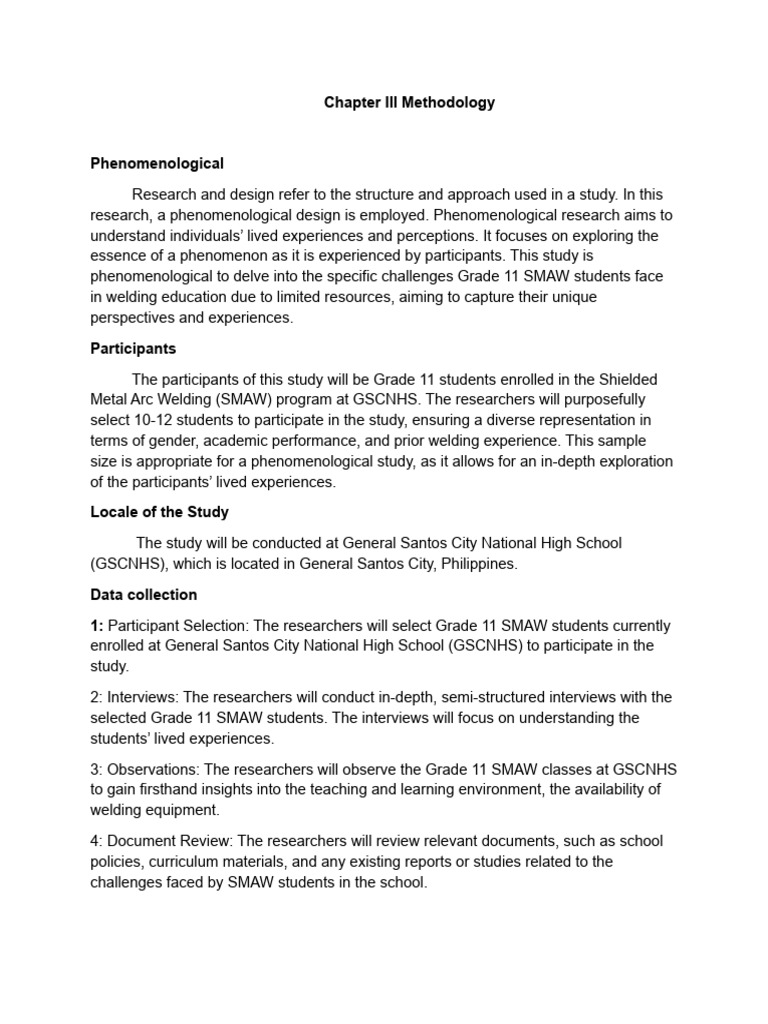 Chapter III Methodology | PDF | Experience | Welding