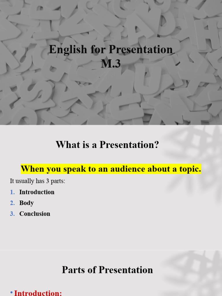 English For Presentation | PDF