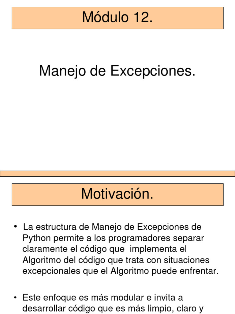 Py 12 Excepciones Pdf Python Lenguaje De Programación Programa De Computadora