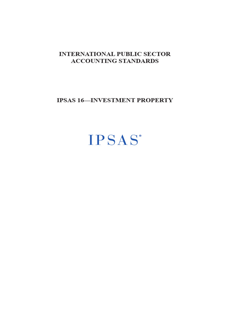 IPSAS - 16 Investment Property | PDF | Fair Value | Lease