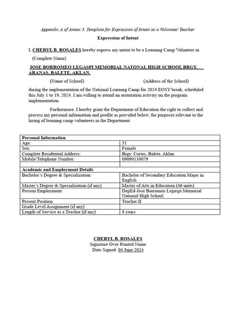 Letter of Intent NLC | PDF