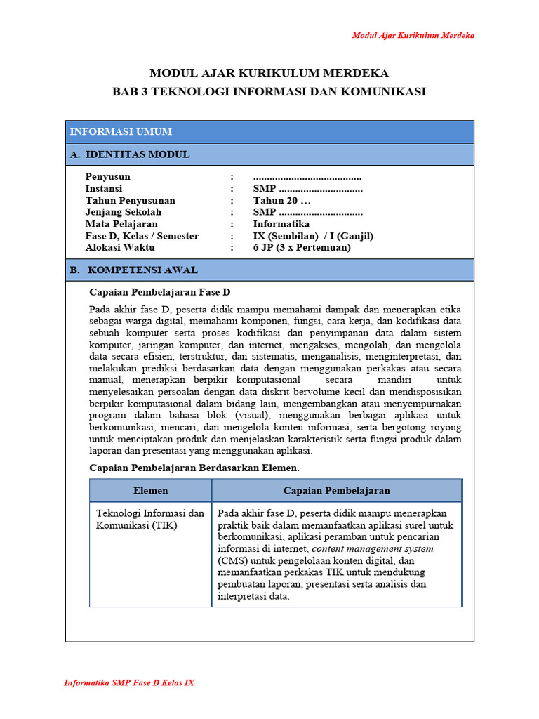 Bab 3 Teknologi Informasi Dan Komunikasi | PDF