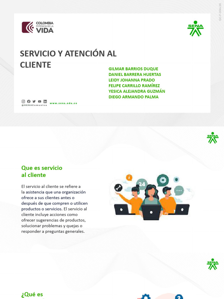 SERVICIO AL CLIENTE GRUPO 5 PRESENTACION Okkkk | PDF | Servicio al Cliente | Cliente