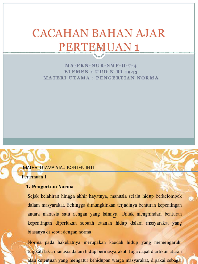 Final_BAHAN AJAR PERTEMUAN 1- PENGERTIAN NORMA | PDF