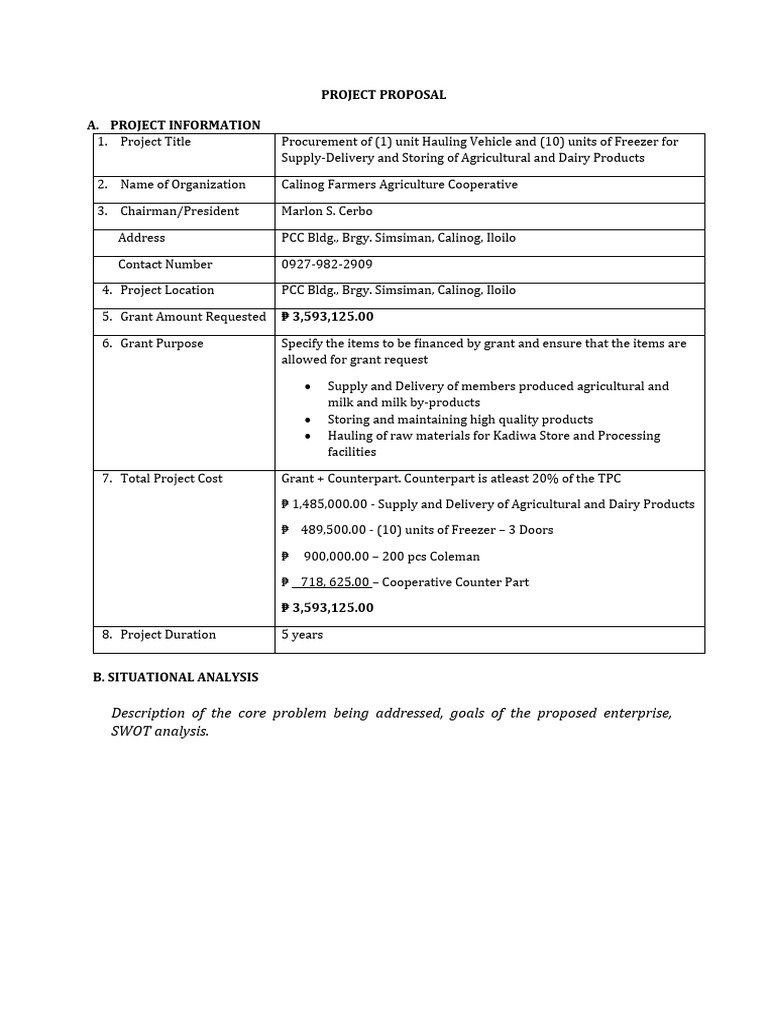 Agricultural Vehicle and Freezer Proposal | PDF | Milk | Sauce