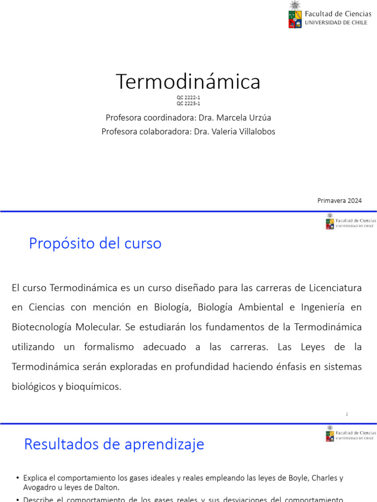 Presentaci N Del Curso-1 | PDF | Termodinámica | Gases