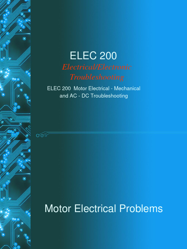 Motor Electrical Troubleshooting Guide Pdf