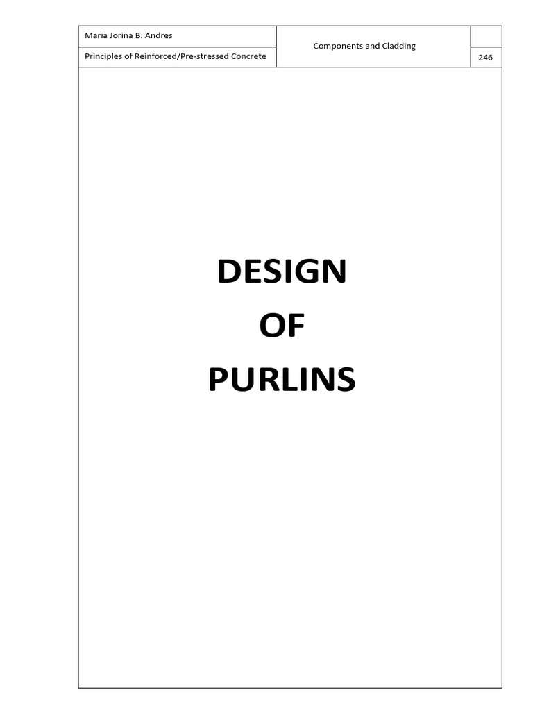 Purlin and Sag Rod Design Calculations | PDF | Mechanical Engineering ...