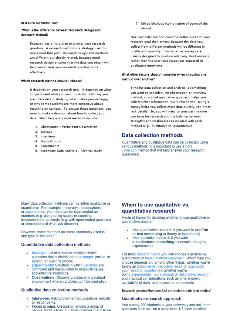 Research Methodology | PDF | Methodology | Quantitative Research