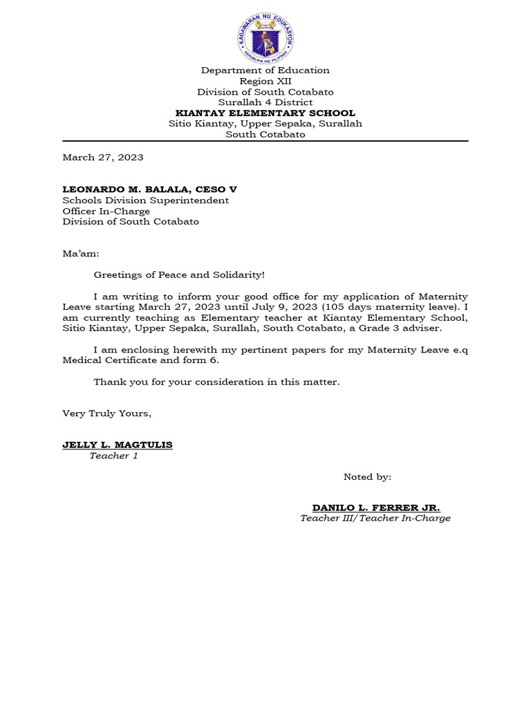 Intention Letter 1 JELLY | PDF