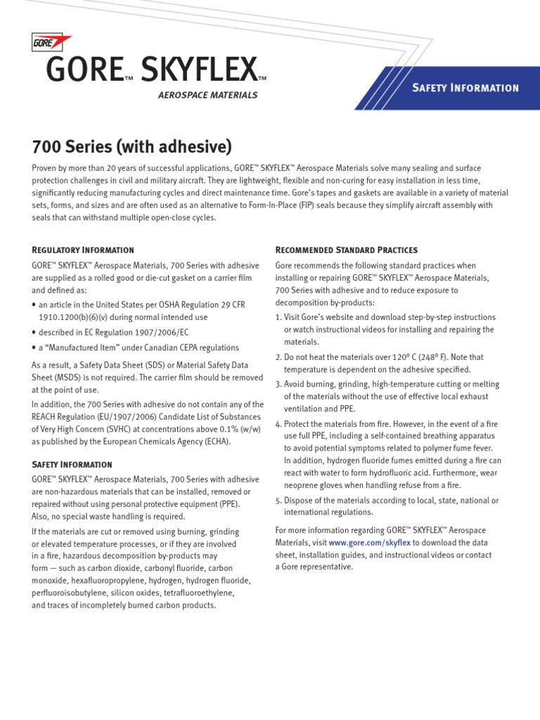 SKYFLEX 700 Series Safety Info | PDF | Personal Protective Equipment ...