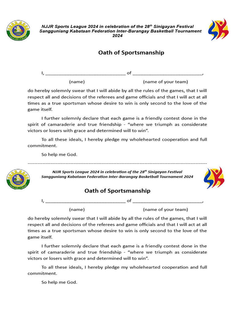 NJJR Oath of Sportsmanship | PDF