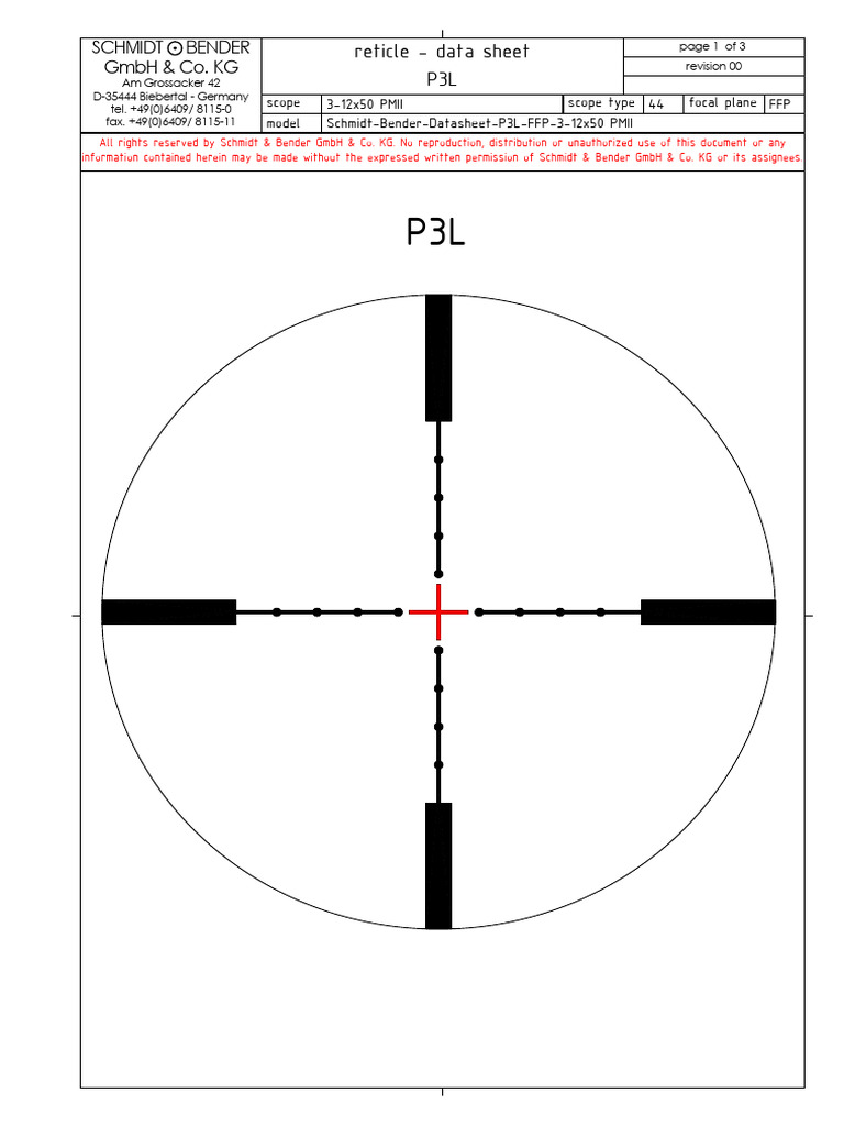 P3L FFP 3-12x50 PMII Data Sheet | PDF | Telescopic Sight | Hunting ...