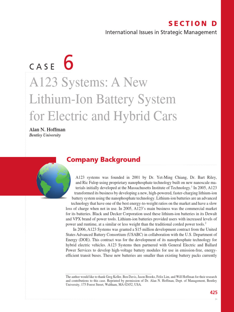 A123 Systems: A New Lithium-Ion Battery System For Electric and Hybrid ...