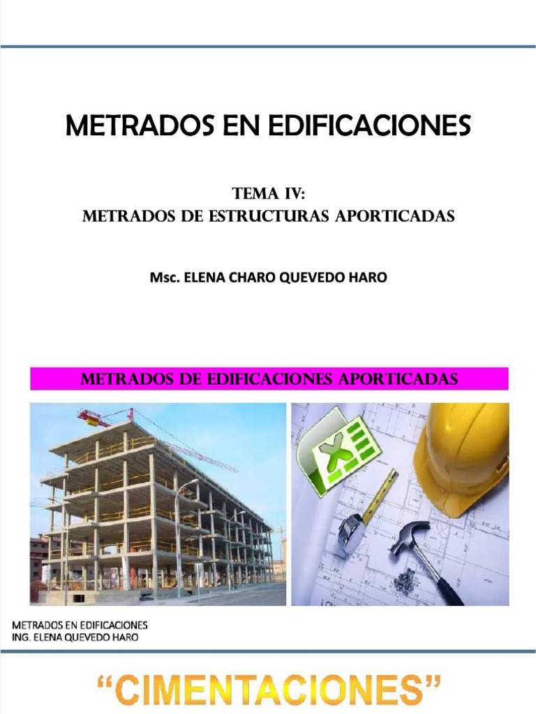 PDF Metrados Ing Elena Tema Ivpdf Compress | PDF | Fundación (Ingeniería) | Construyendo tecnología