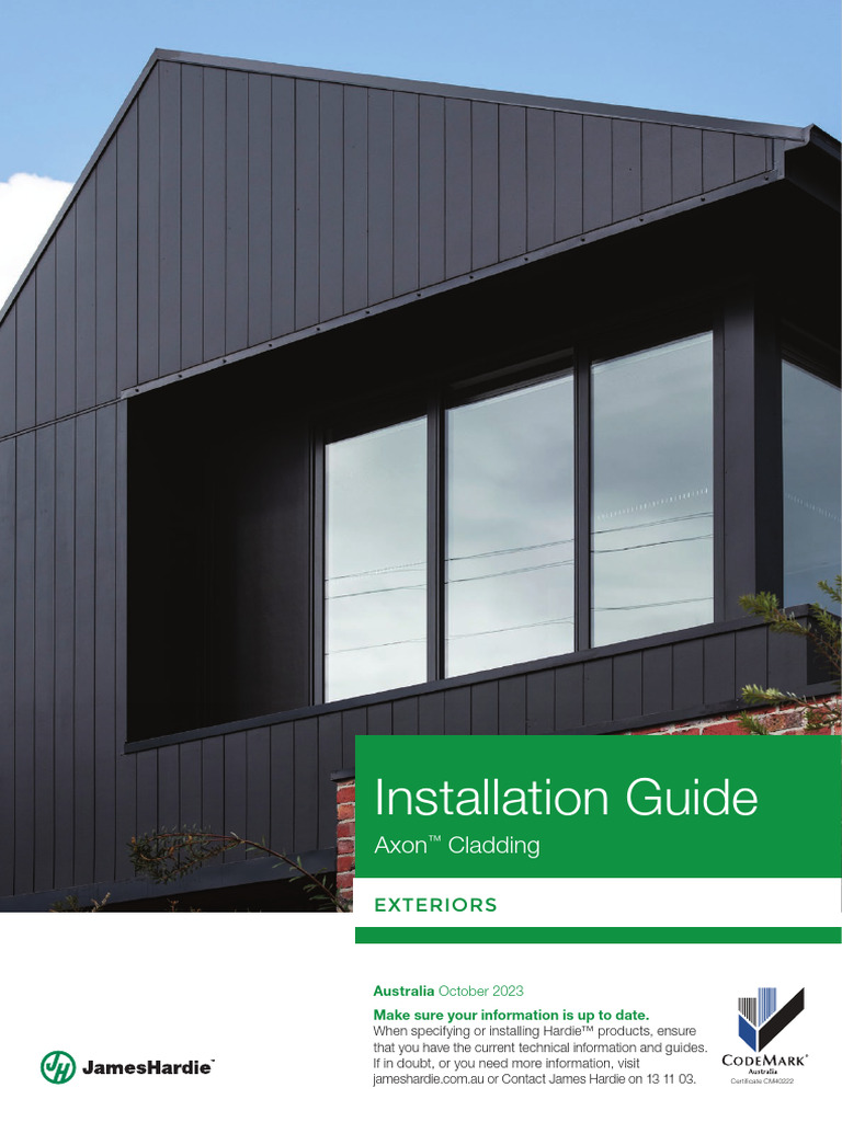 Axon Cladding Installation Guide Oct23 | PDF | Screw | Framing (Construction)
