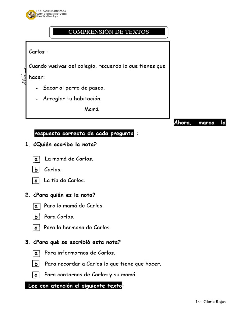 Cuadernillos de Comprension Lectora 2° Grado | PDF | Hormiga | Libélula