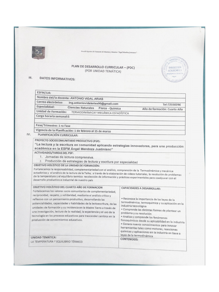 PDC 1 Termodinamica | PDF