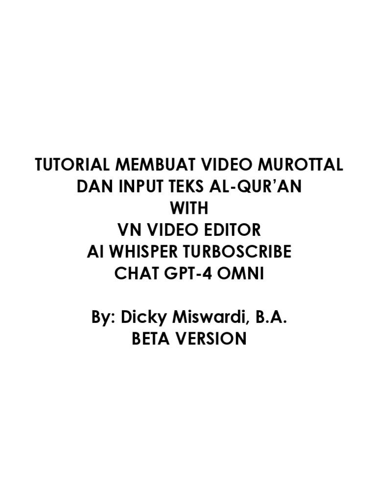Membuat Video Murottal by Ai | PDF