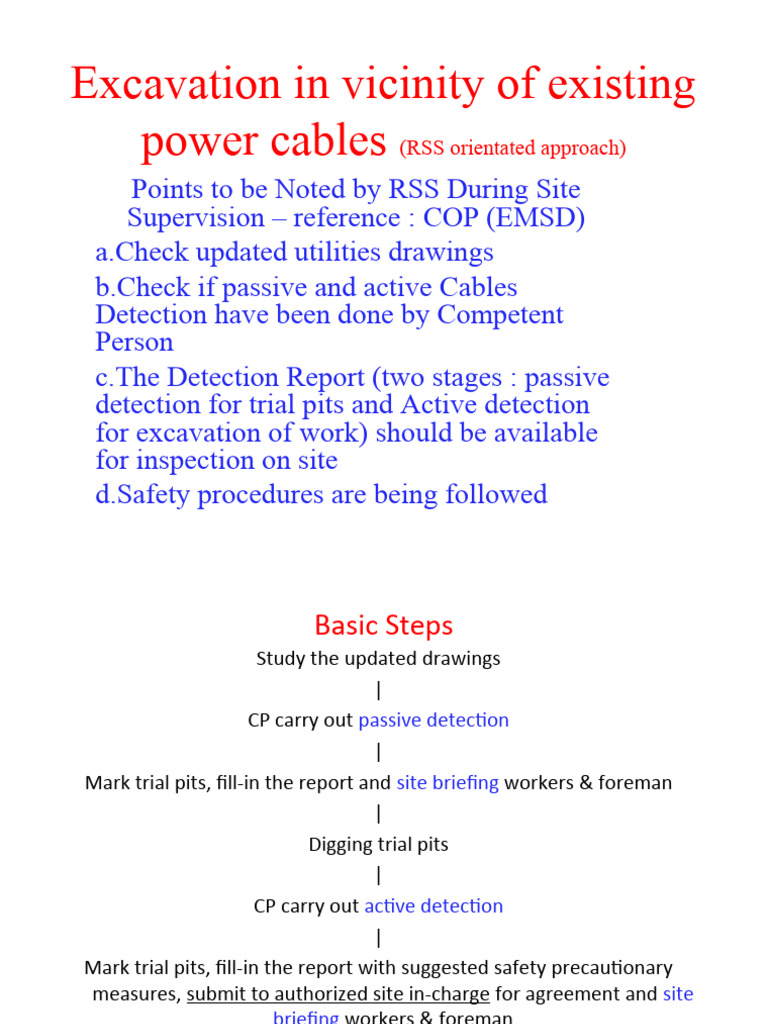 Excavation Safety and Cable Detection Guide | PDF | Science & Mathematics