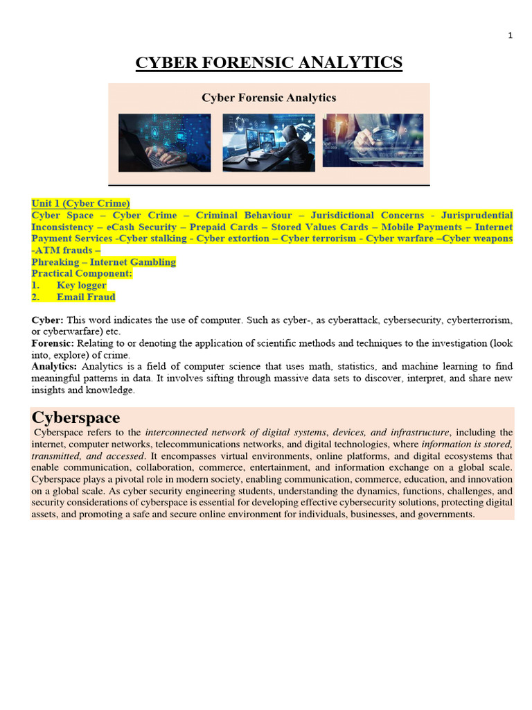 CYBER FORENSIC ANALYTICS complete | PDF | Security | Computer Security CYBER FORENSIC ANALYTICS complete | PDF | Security | Computer Security