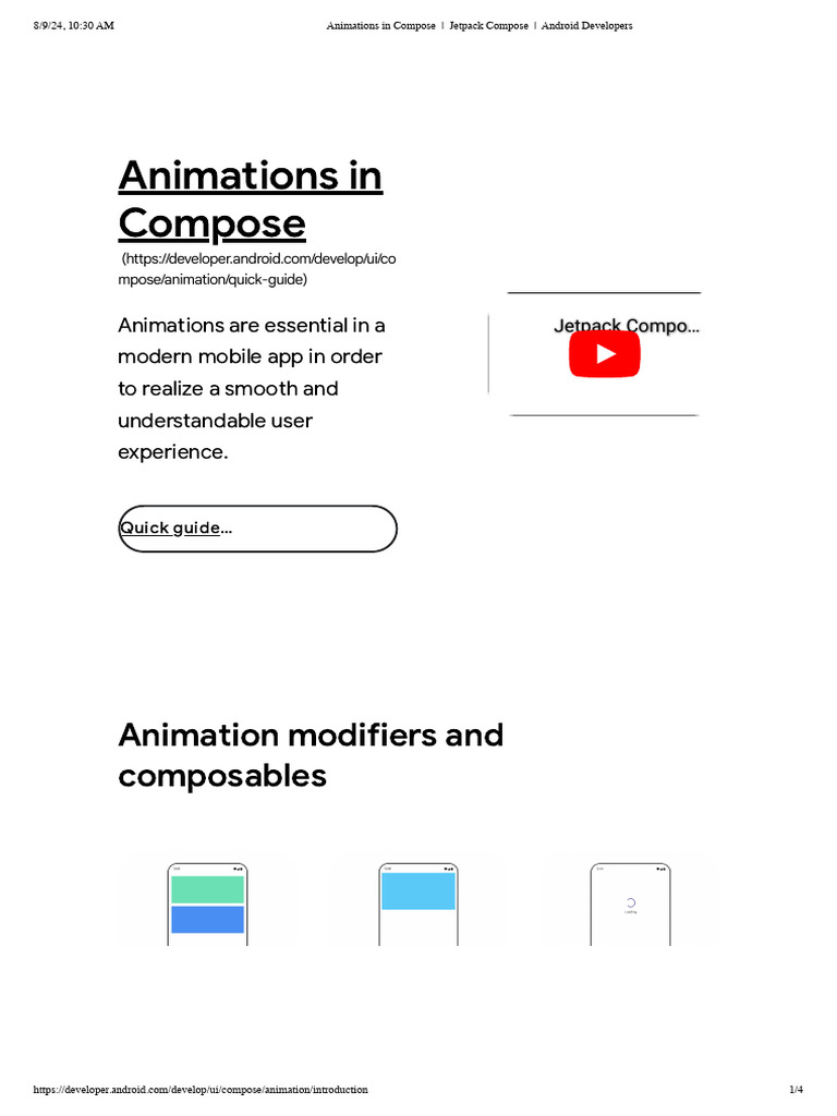 Animations in Compose - Jetpack Compose - Android Developers | PDF ...