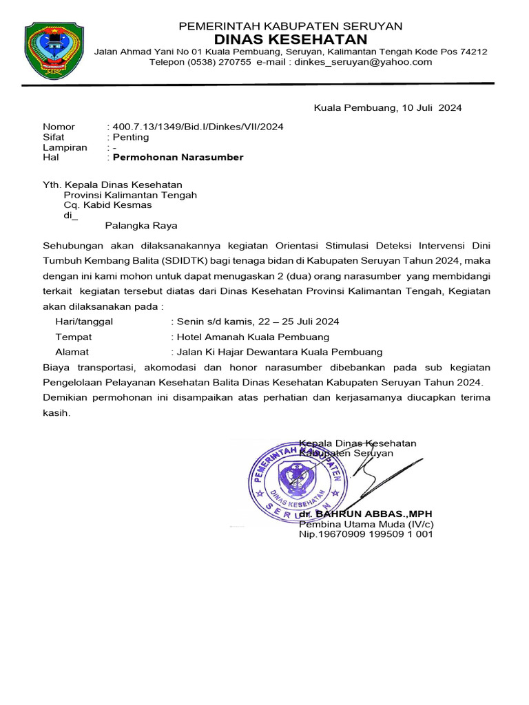 surat permohonan narsum | PDF