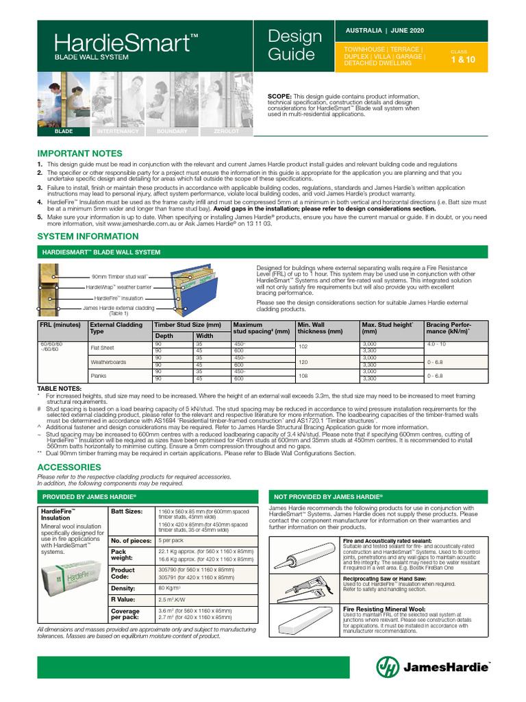 Hardie Smart Fire AcousticWall Blade Wall System Installation Guide ...