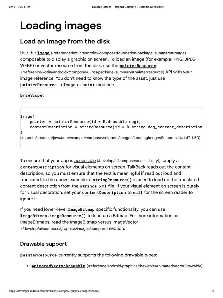 Loading Images Jetpack Compose Android Developers Pdf Android Operating System 