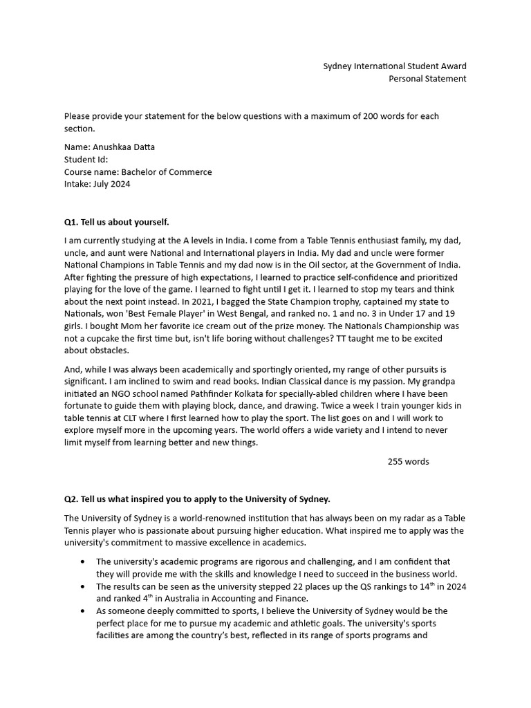 Sydney International Student Award Essay | PDF | Knowledge