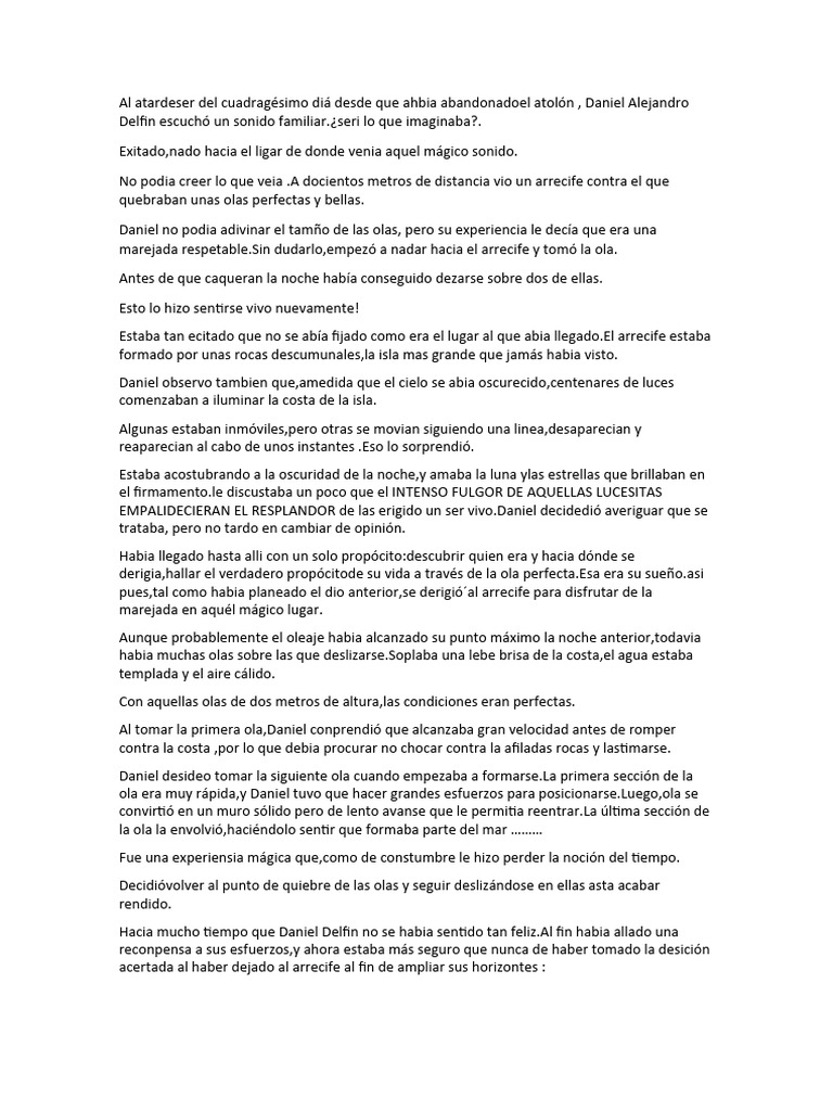 Daniel Delfín y la Ola Perfecta | PDF